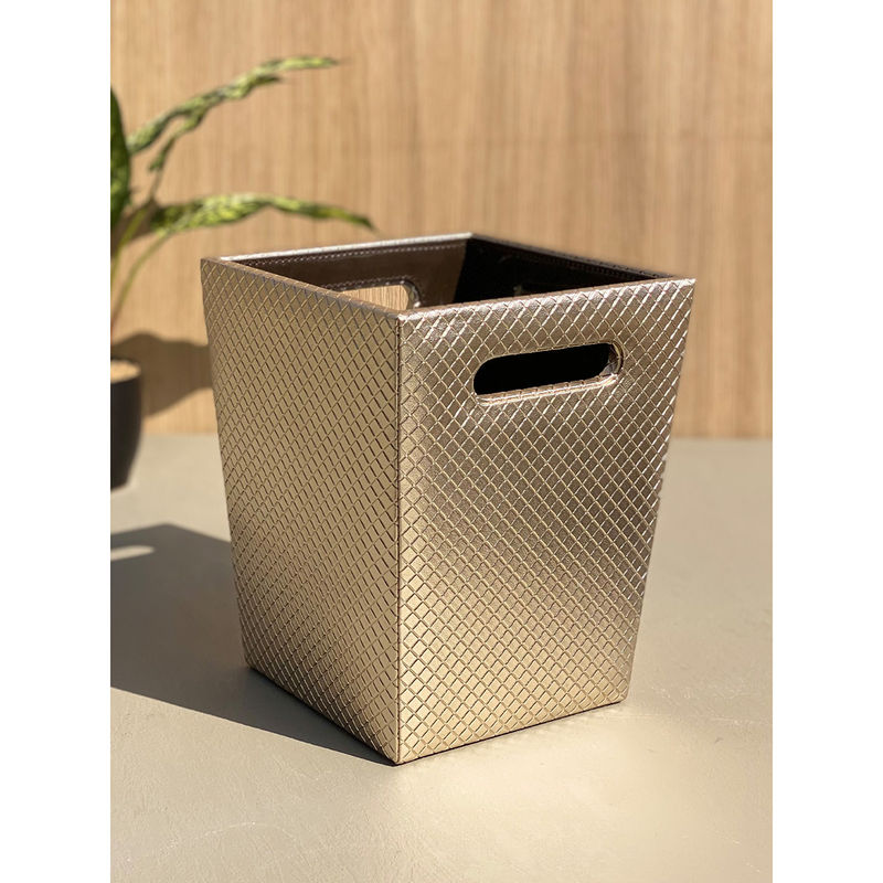 Buy Mason Home Braided Dustbin Gold Online