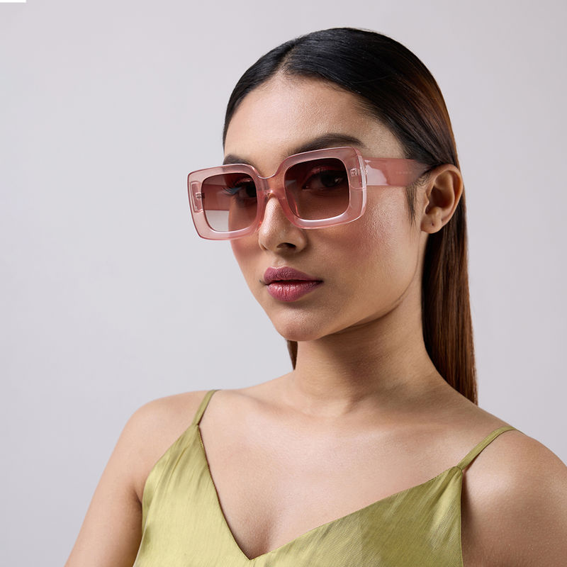Twenty Dresses By Nykaa Fashion Pink Rectangular Acrylic Sunglasses