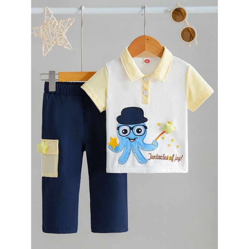 Buy Hopscotch 2-Piece Octopus Embroidered T-Shirt and Pants (12-18 ...