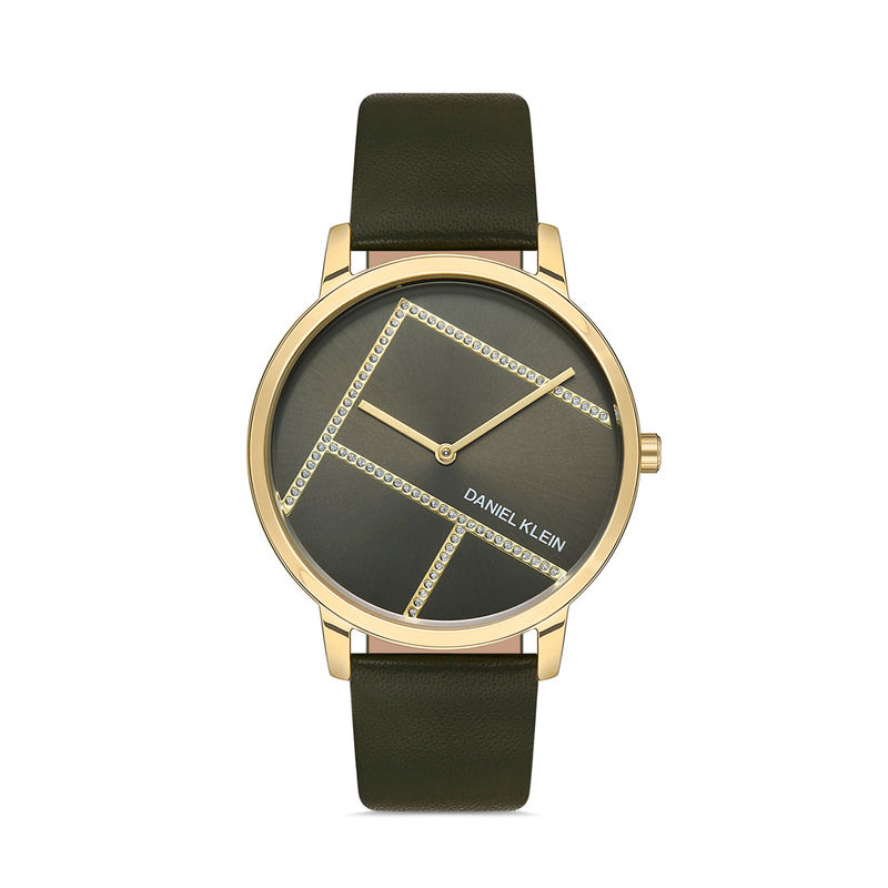 Buy Daniel Klein Green Color Leather Strap Watch for Women DK.1.13057-6 ...