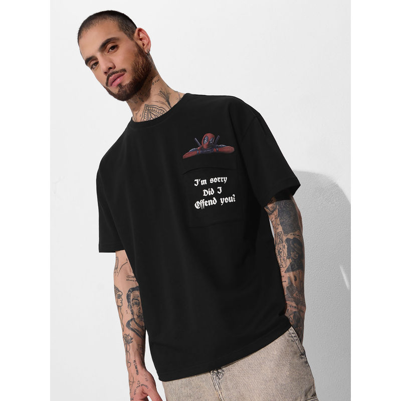 Buy The Souled Store Official Deadpool Pocket Pool Men Oversized T ...