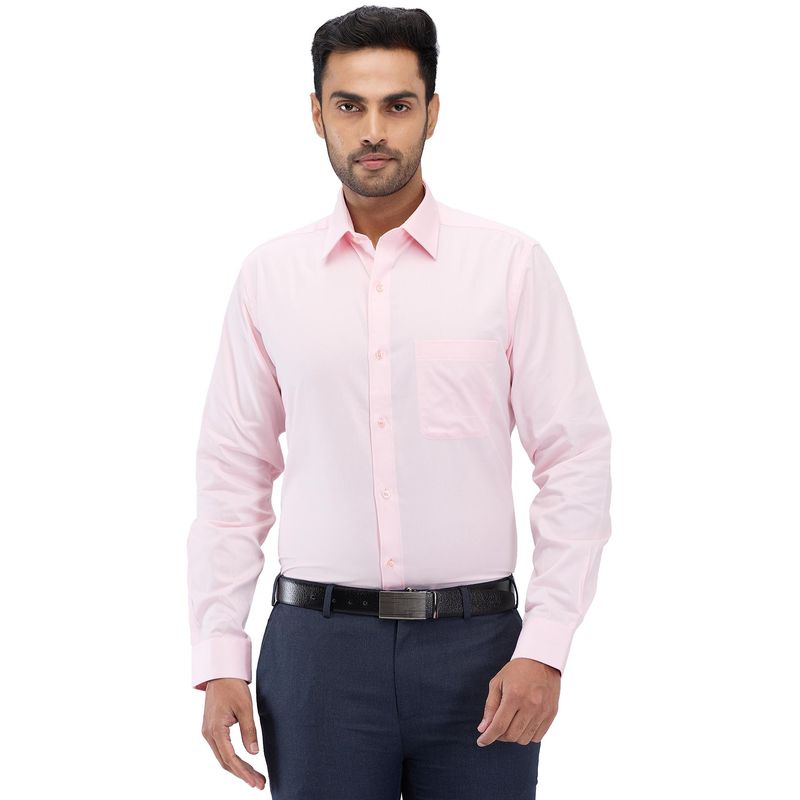 Buy Raymond Slim Fit Solid Medium Pink Formal Shirt Online