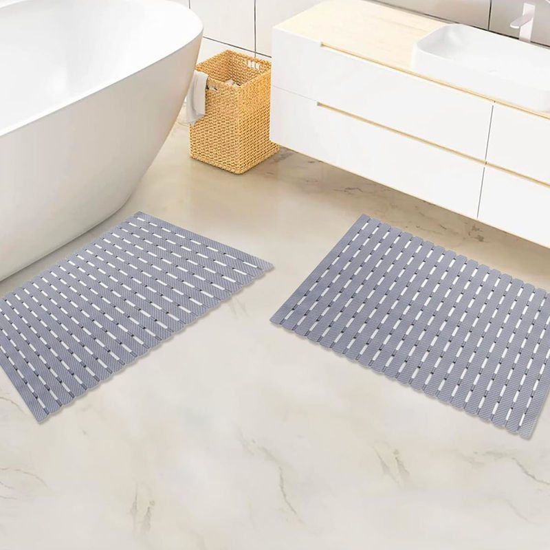 Buy Savya Home PVC Bath Mats Anti-Skid Grey Online
