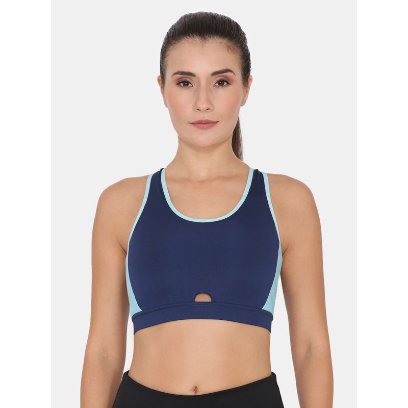 Buy Zivame Zelocity Quick Dry Sports Bra with Removable Padding - Medieval Blue Online