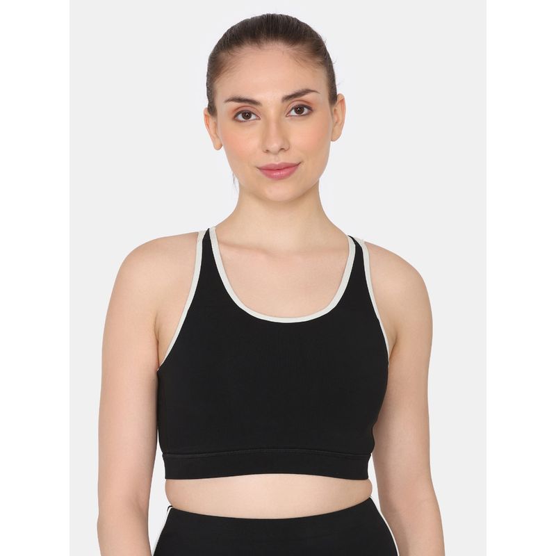 Buy Zivame Zelocity All Day Yoga Medium Impact Bra - Jet Black Online