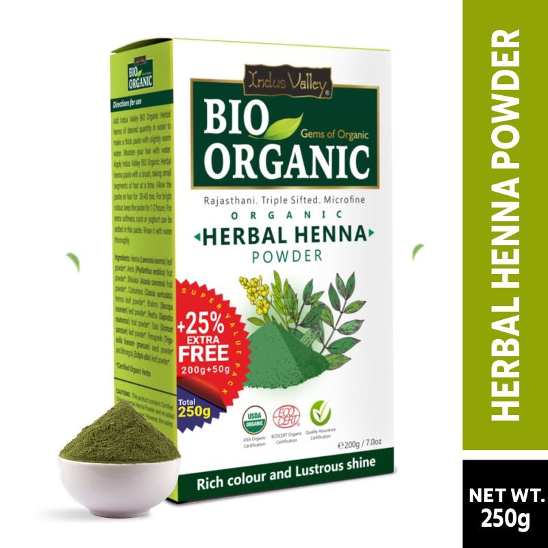 Buy Indus Valley Bio Organic Herbal Henna Hair Color Powder - Rich ...