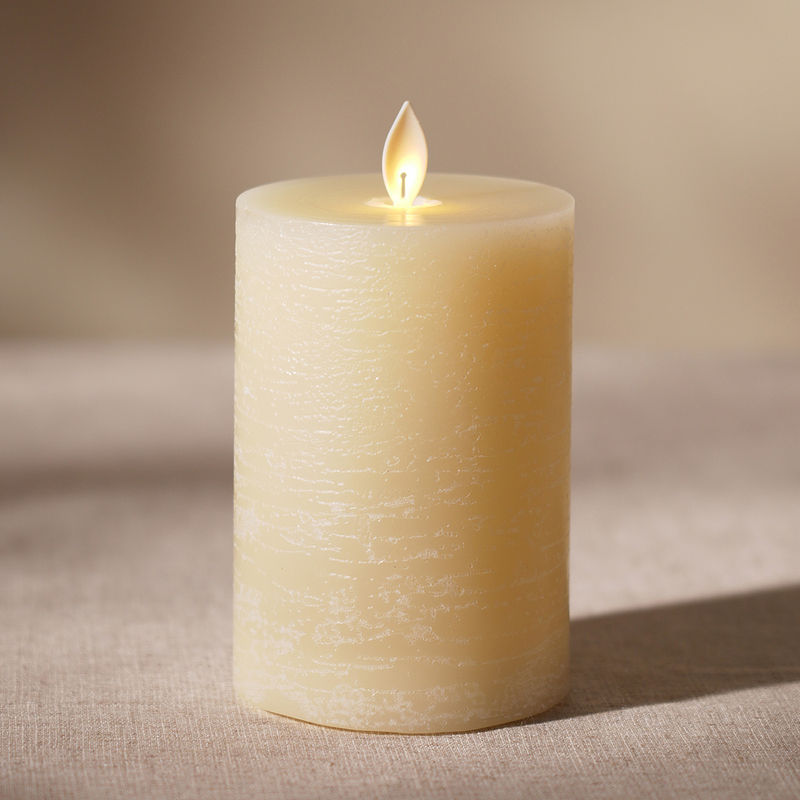 Buy Pure Home + Living Beige Natural Beige LED Flickering Flame Candle ...