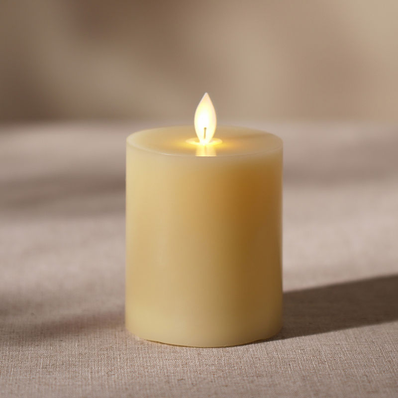 Buy Pure Home + Living Beige Natural Beige LED Flickering Flame Candle ...