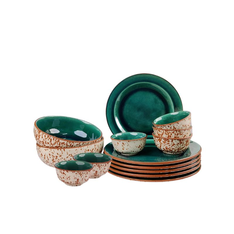 Buy VarEesha Hand Painted 14 Pieces Ceramic Dinner Set- Dinner Plates ...