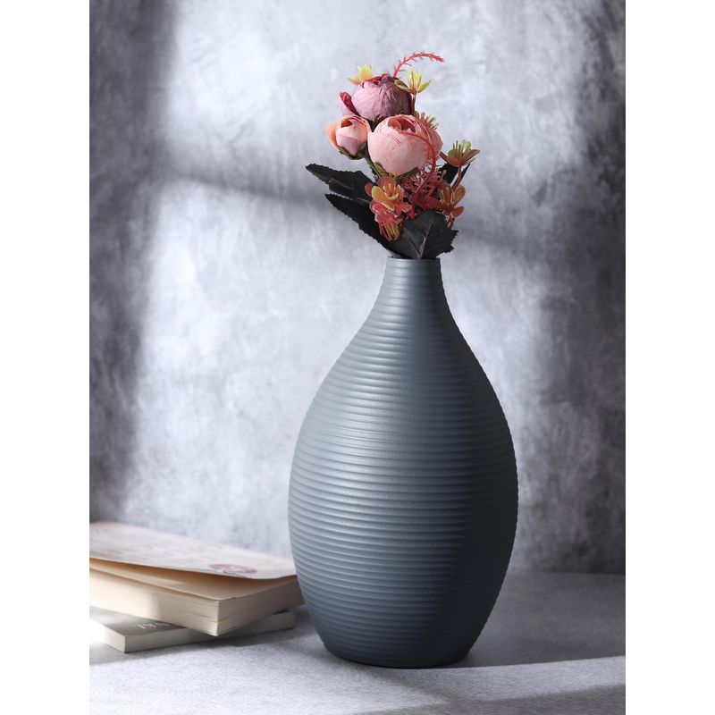 Buy De Maison Decor Vesera Graphite Black Enamel Vase Online