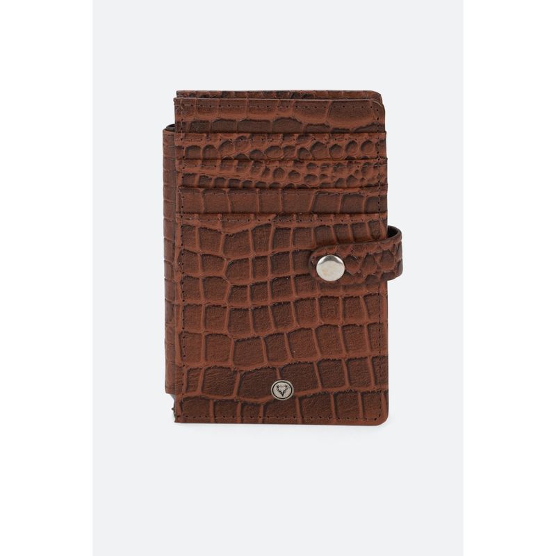 Buy Allen Solly Men Brown Textured Genuine Leather Wallet Online