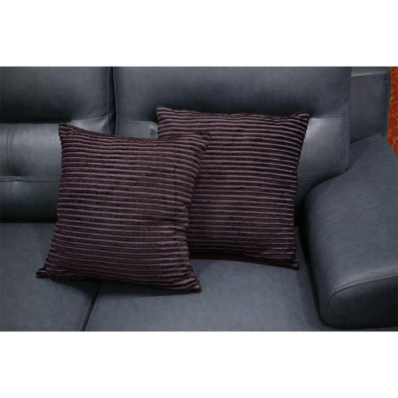 Buy I wish Purple Corduroy Pattern Velvet Cushion Cover (Pack Of 3) Online