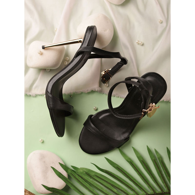 Buy Truffle Collection Black Solid Heels Online