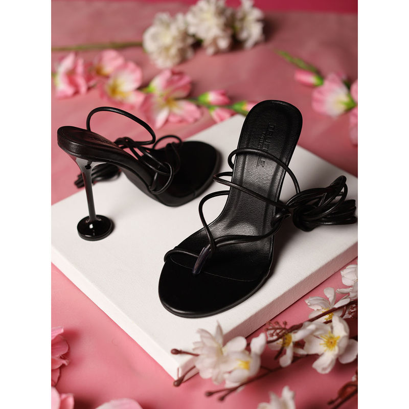 Buy Truffle Collection Black Solid Heels Online