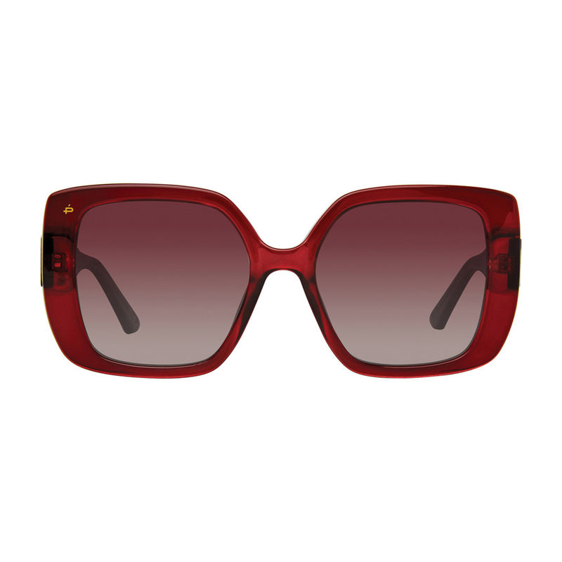 Buy PRIVE REVAUX Women UV Protected Maroon Lens Square Sunglasses Online