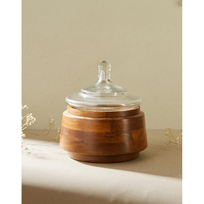 Buy Fabindia Brown Arali Wooden Jar Online
