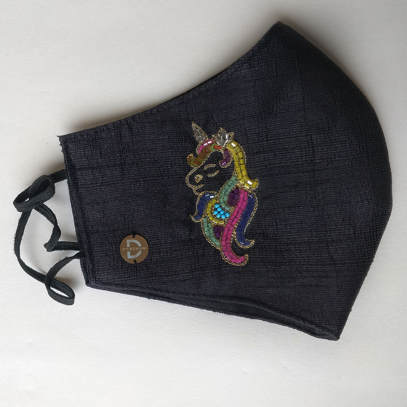Buy Diya Aswani Female Black Unicorn Mask Online