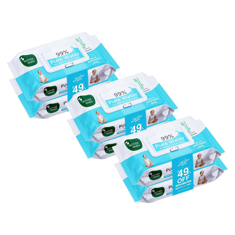 Buy Mother Sparsh 99% Pure Water Baby Wipes - Pack Of 3 Online