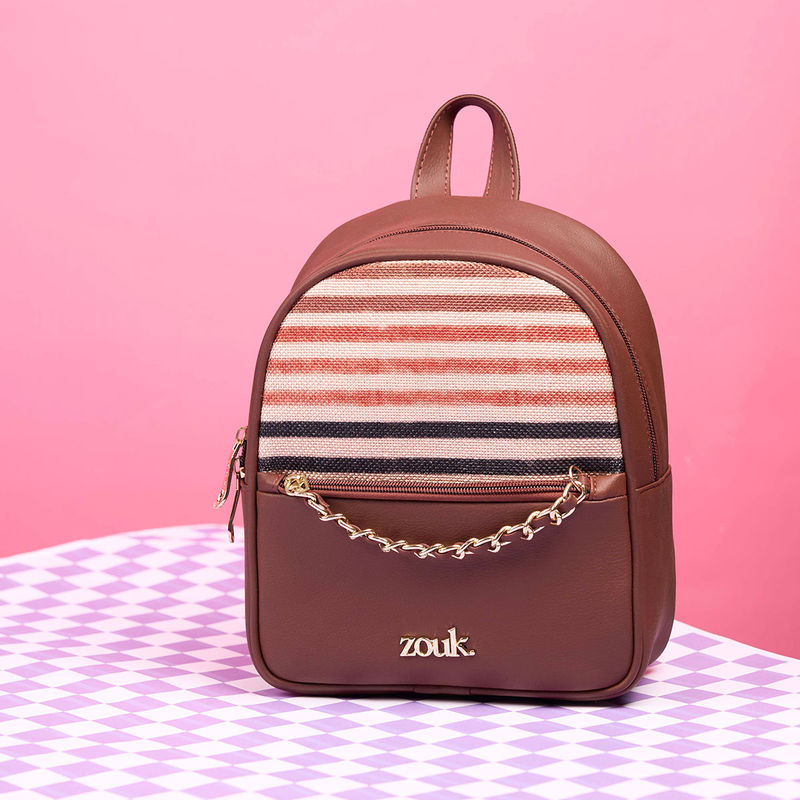 Buy Zouk Mayra Mini Backpack Qutub Stripes Online