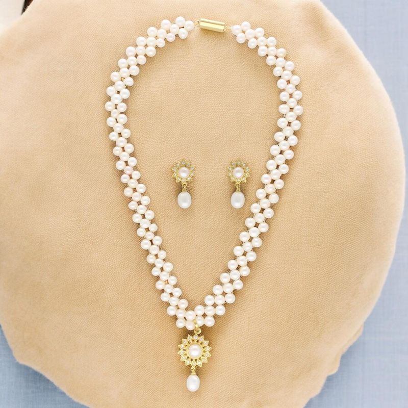 Buy Sri Jagdamba Pearls Cherished Pearl Necklace Set Online