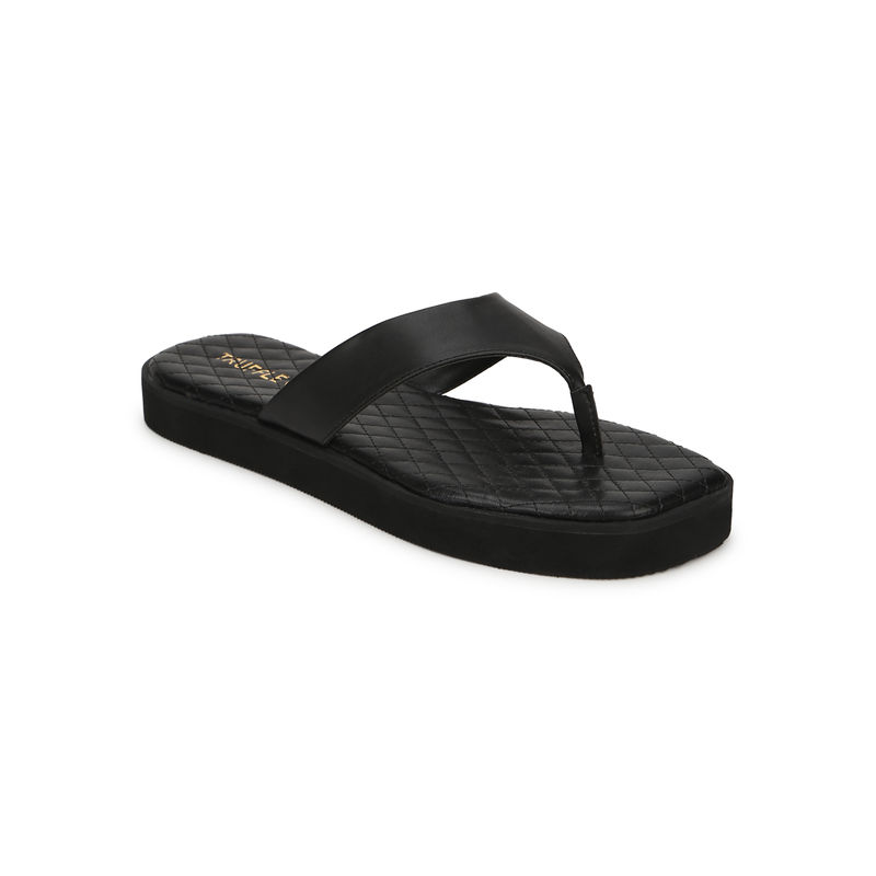 Buy Truffle Collection Pu Wide Strap Flip Flops Online