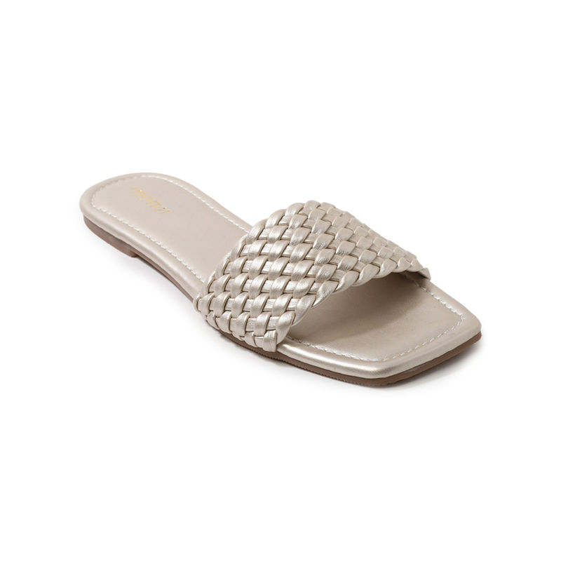 Forever 21 Weave Open Toe Silver Flats: Buy Forever 21 Weave Open Toe ...