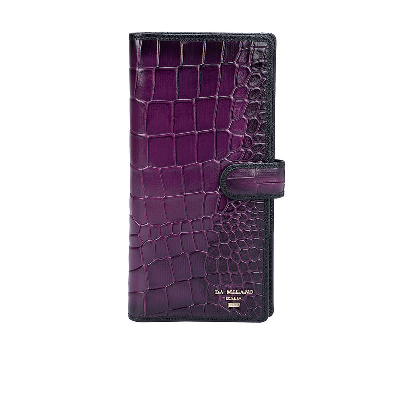 Buy Da Milano Genuine Leather Purple Card Case Online