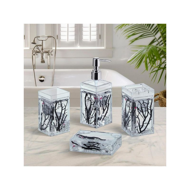 Buy OBSESSIONS Acrylic 4 Pieces Bathroom Set Silver Online