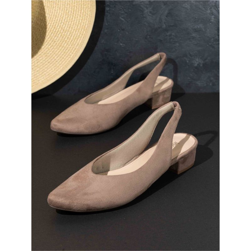 Buy Inc.5 Womens Beige Party Wear Solid Pointed Mule Heels Online