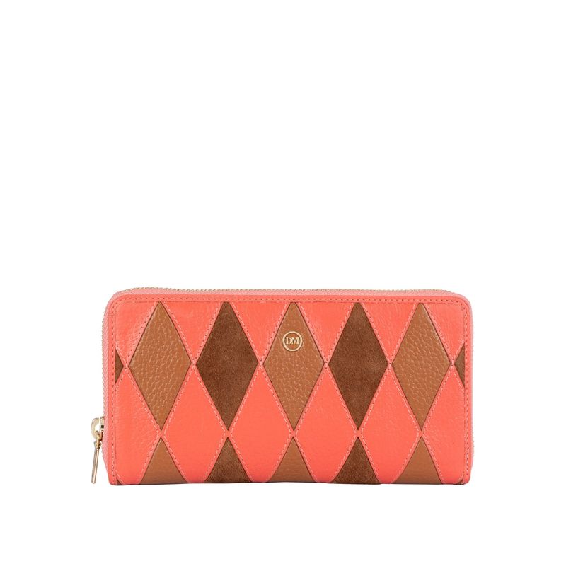 Buy Da Milano Genuine Leather Coral Wallet for Women Online