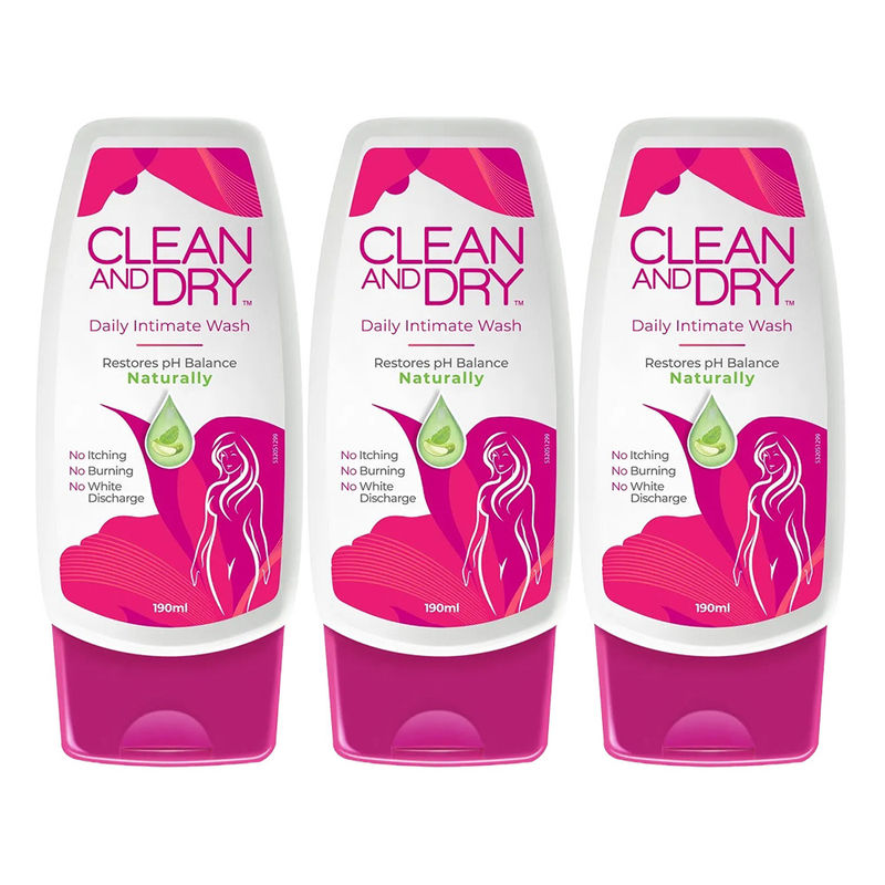 Buy Clean & Dry Intimate Wash - Pack Of 3 Online