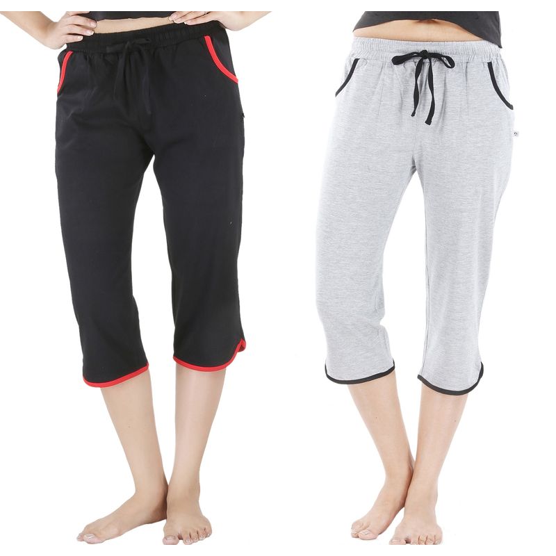Nite Flite Womens Cotton Capris Pack Of 2 Multi Color Buy Nite