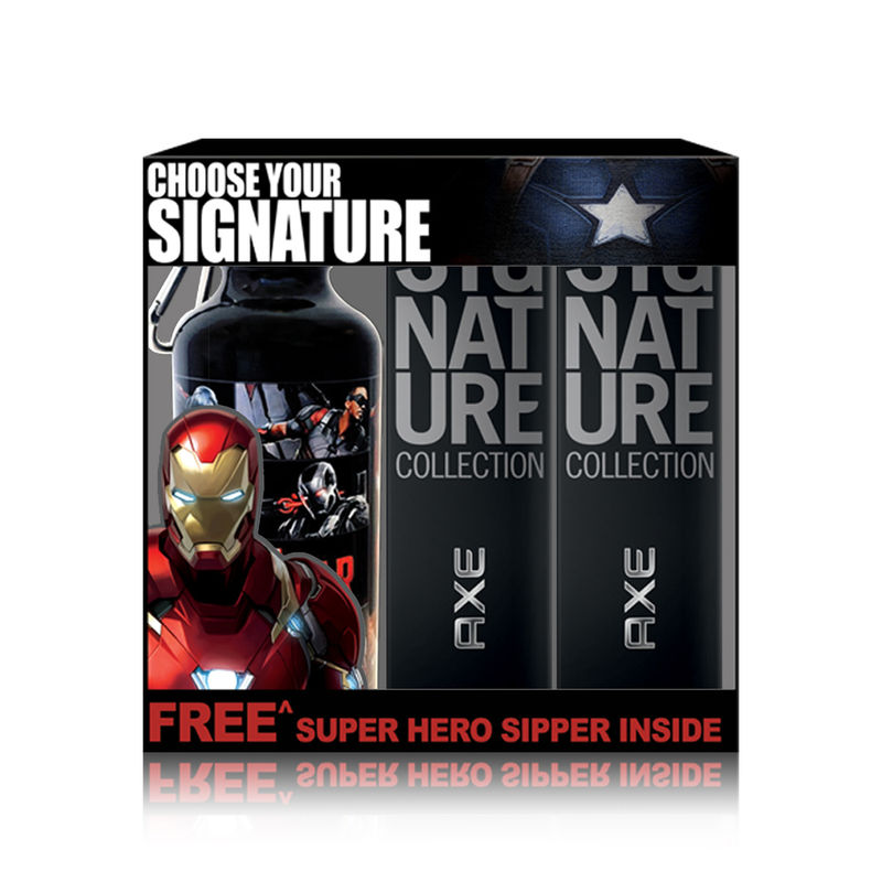 Buy Axe Signature Body Perfumes Combo + Free Captain America Sipper Online