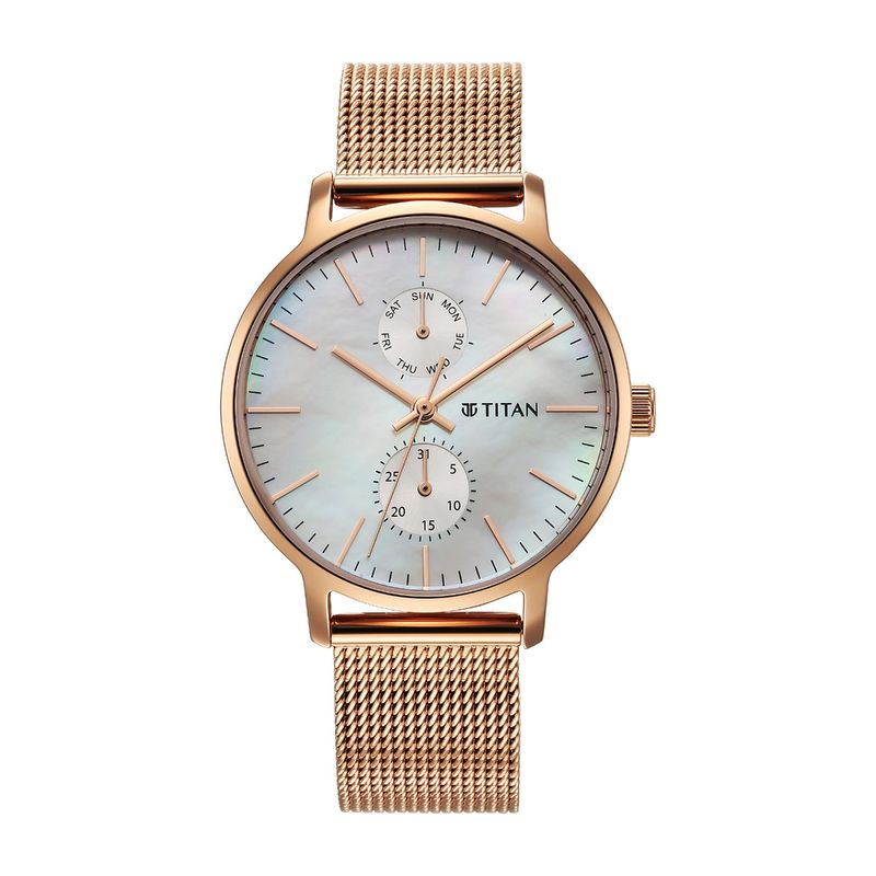 Buy Titan Workwear Slimline 95143Wm01 White Dial Analog Watch for Women ...