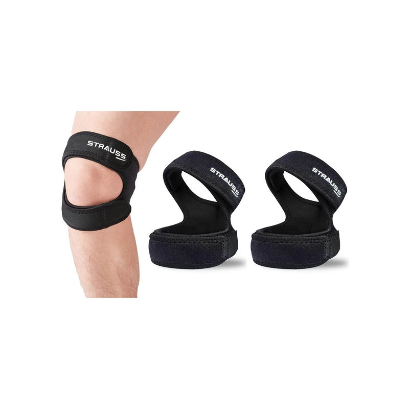 Buy Strauss Pack of 2 Black Dual Strap Patella Knee support Online
