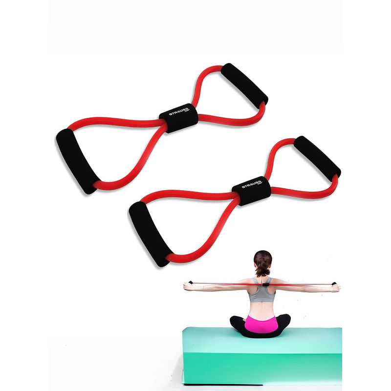 Buy Strauss Pack of 2 Yoga Soft Chest Expander - Red Online