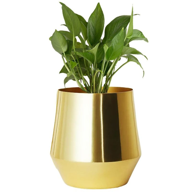 Buy Ecofynd Alice Jr Gold Metal Plant Pot Online