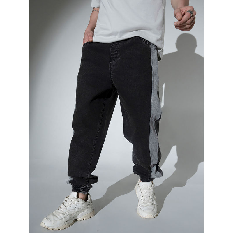 Buy Hubberholme Men Cotton Relaxed Fit Mid-Rise Casual Grey Colorblock ...