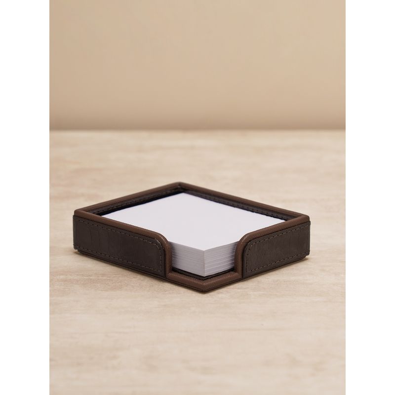 Buy Pure Home + Living Brown Faux Leather Notepad Holder Online