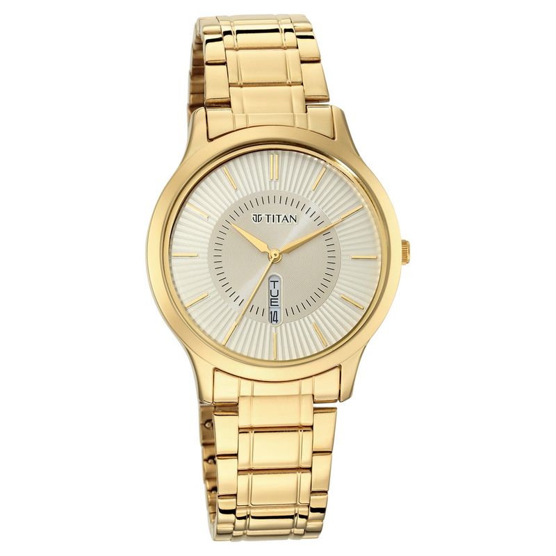Buy Titan 1845YM01 Gold Dial Analog Watch For Gents Online