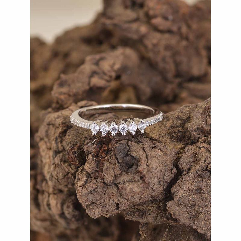 Buy 925 Silver American Diamond Six Stone Ring For Women & Girls Online
