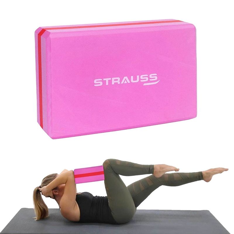 Buy Strauss Yoga Block (Pink-Red) Online