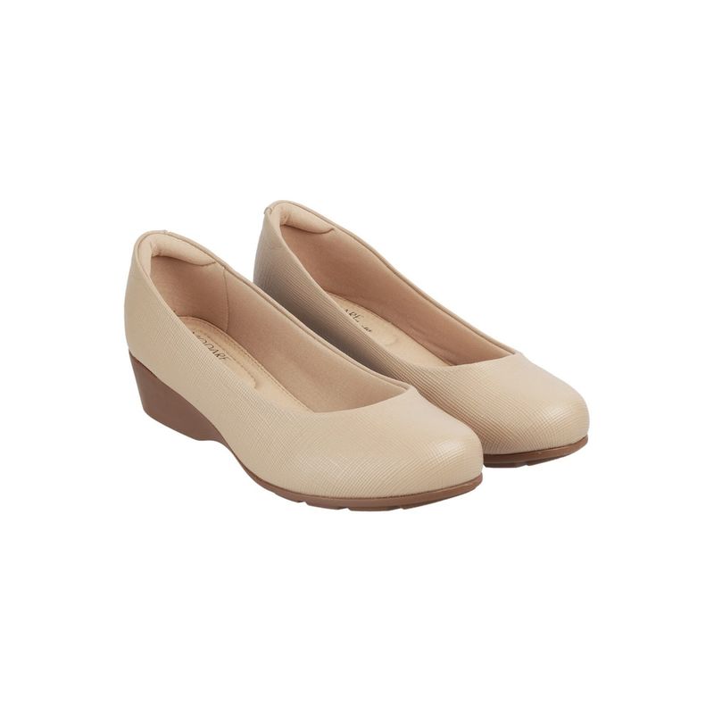 Buy MODARE Solid Beige Ballerinas Online