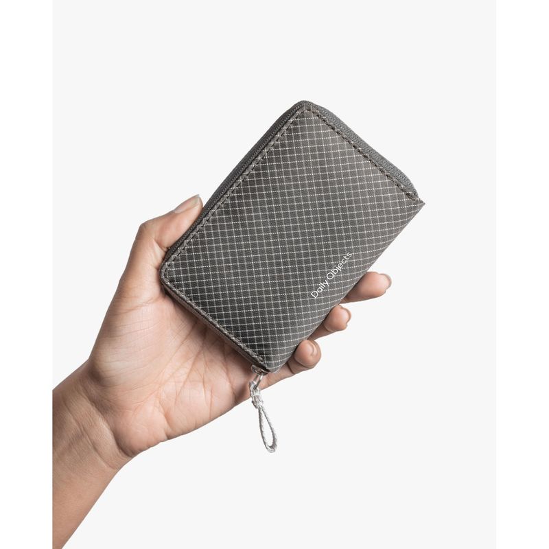 Buy DailyObjects Grey Ripstop Zipper Card & Coin Wallet Online