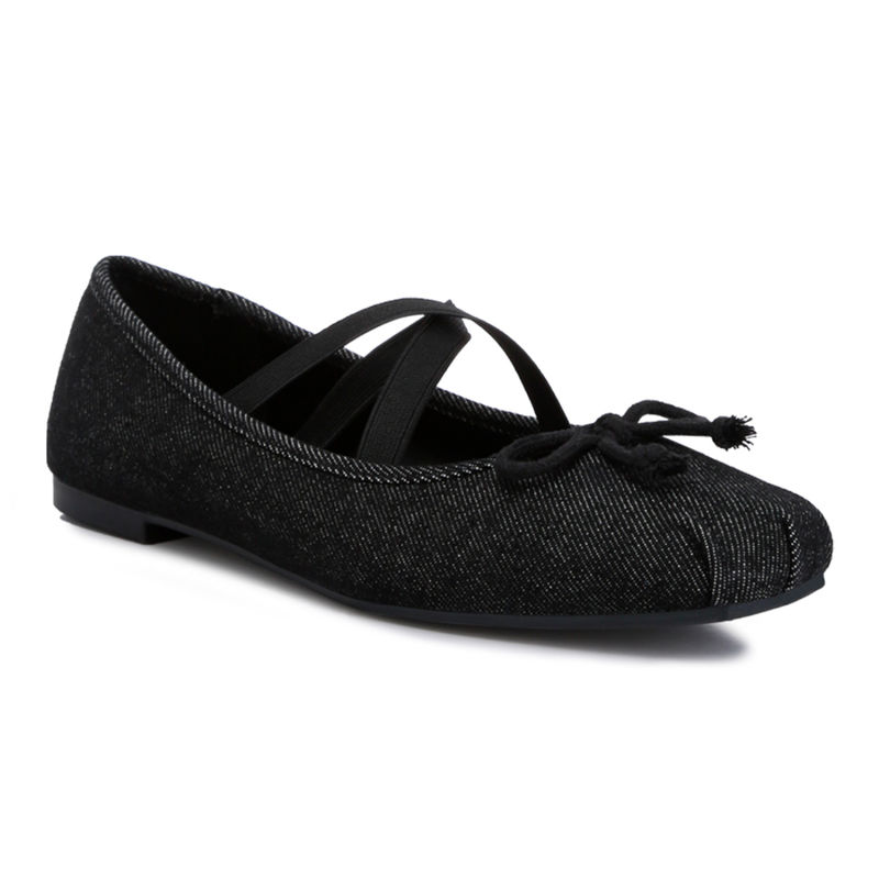 Buy London Rag Black Criss Cross Strap Ballet Ballerinas Online
