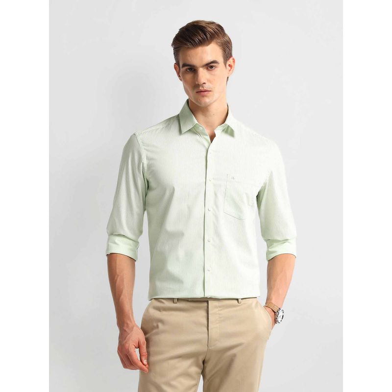 Buy Arrow Green Dobby Stripes Long Sleeve Shirt Online