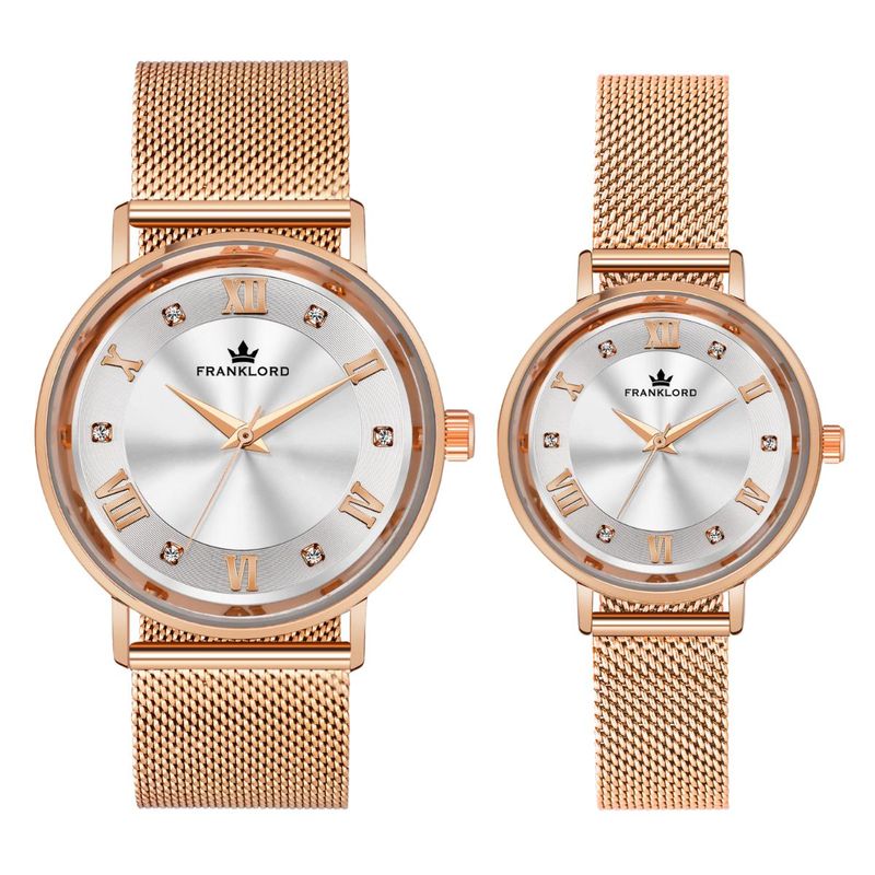 Buy Franklord Romeo and Juliet Couple Watch Series Analog Silver Watch ...