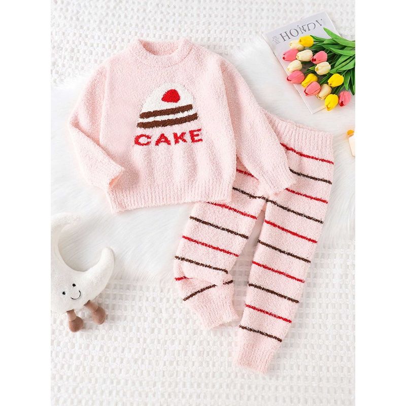 Buy Hopscotch 2-Piece Cake Print Sweatshirt and Jogger Online