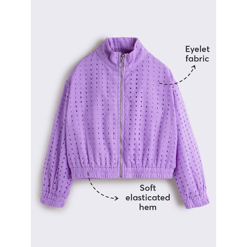 Buy Hopscotch Pure Cotton Schiffli Eyelet Jacket Online