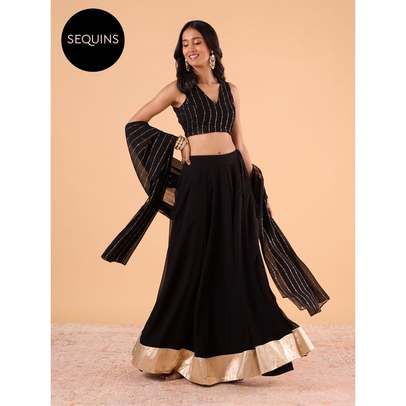 Buy Gajra Gang A Pickled Jar Black Embellished Strappy Blouse With ...